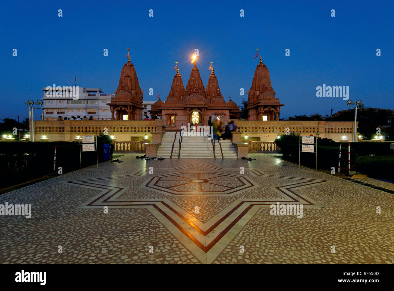 Swaminarayan Hindu temple Valsad Gujarat India at night Stock Photo - Alamy
