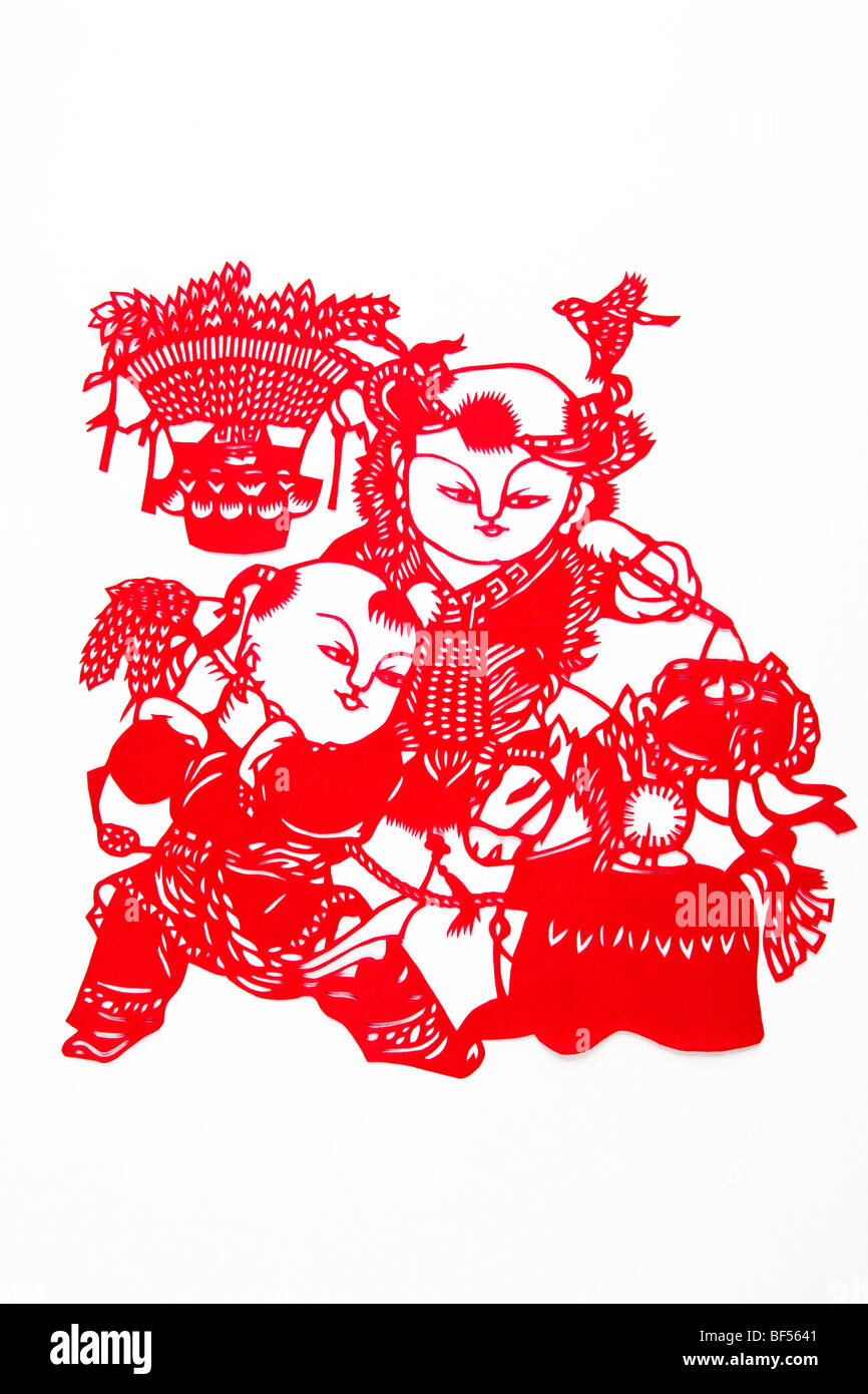 Pattern of Chinese Paper Cutting for Good Harvest, Beijing, China Stock ...