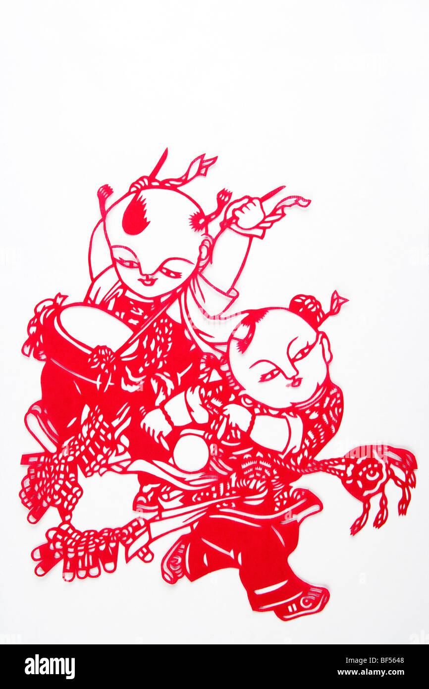 Pattern of Chinese Paper Cutting for Celebration, Beijing, China Stock ...