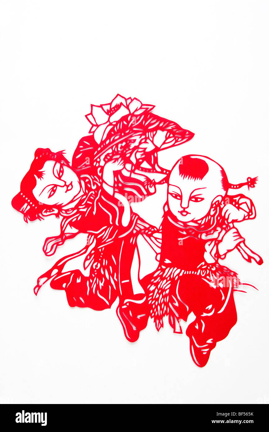 Pattern of Chinese Paper Cutting for Harmony, Beijing, China Stock ...