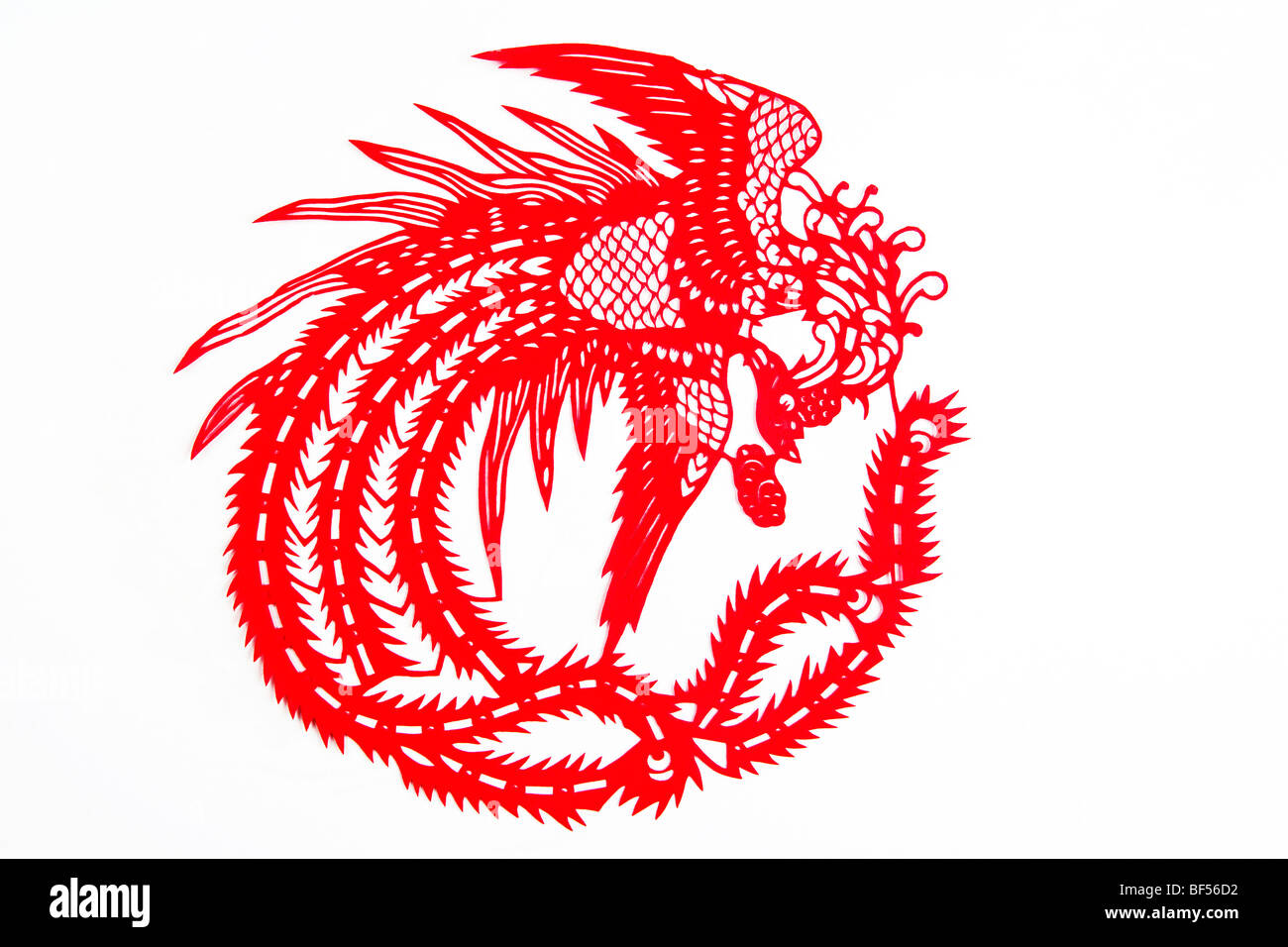 Phoenix patterns of Chinese Paper Cutting, Beijing, China Stock Photo ...