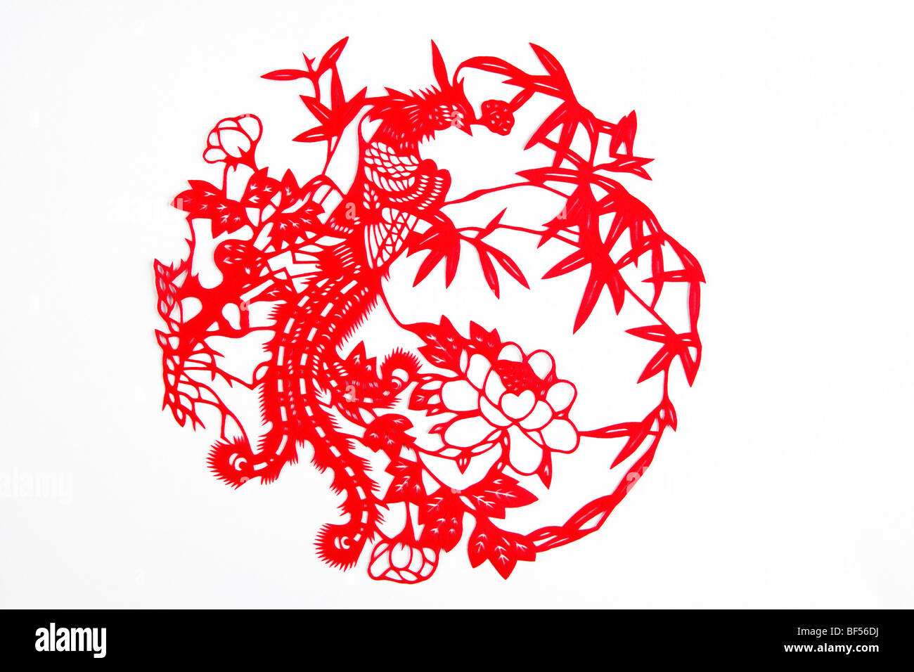 Phoenix patterns of Chinese Paper Cutting, Beijing, China Stock Photo ...