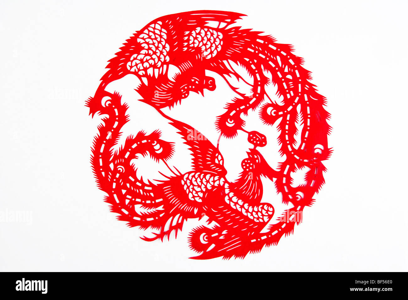 Phoenix patterns of Chinese Paper Cutting, Beijing, China Stock Photo ...