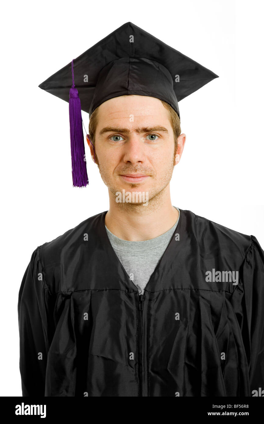 happy young man after his graduation, isolated on white Stock Photo - Alamy