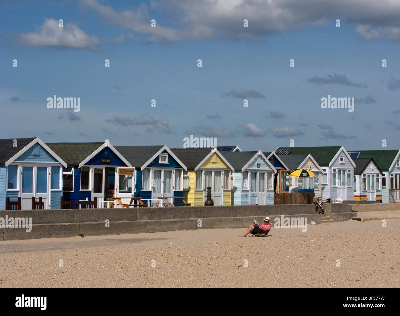 Beach Huts at the Seaside on Mudeford Sandspit, Christchurch Harbour ...