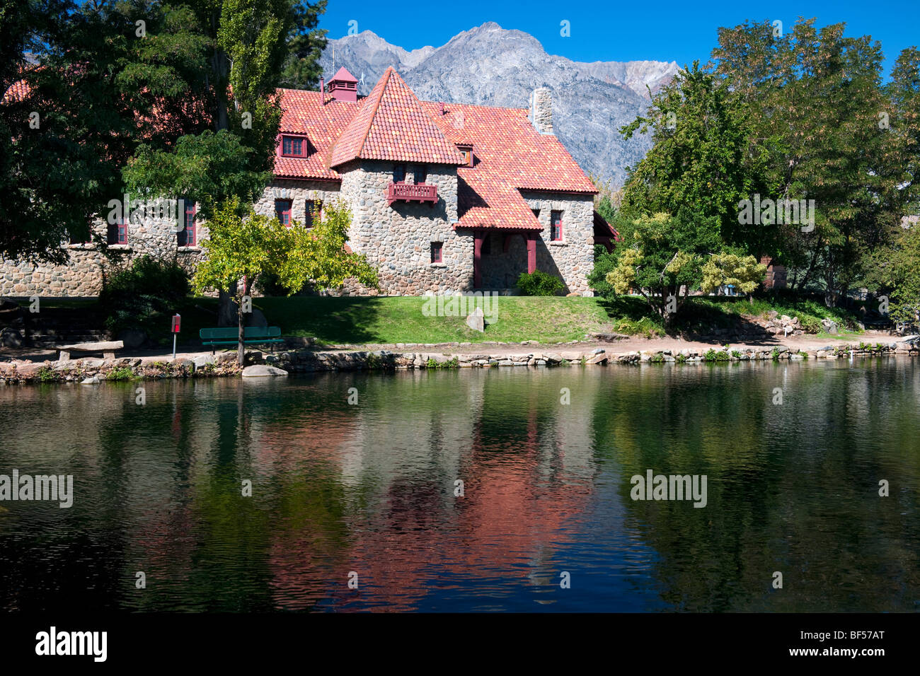 The reflecting pond on the grounds of the Mt Whitney Fish Hatchery on ...