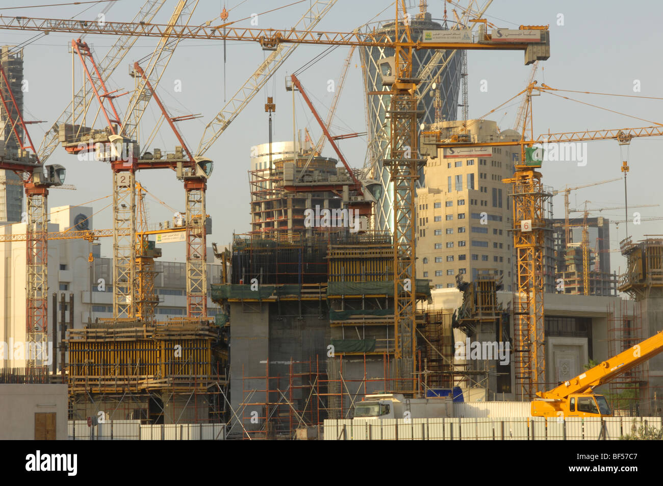 Skyscraper and Construction Work, Doha, Qatar Stock Photo - Alamy