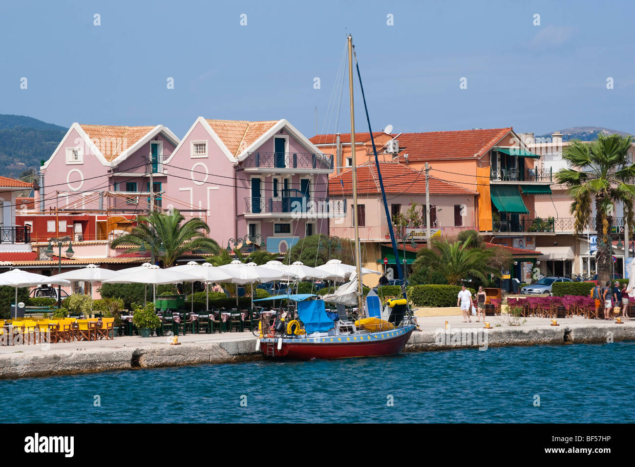 Kefalonia - Lixouri town the waterfront Stock Photo - Alamy