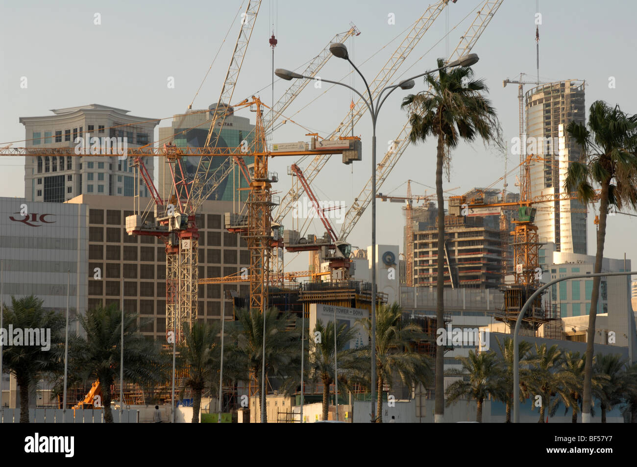 Skyscraper and Construction Work, Doha, Qatar Stock Photo - Alamy