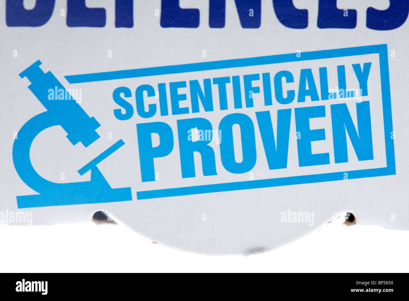 scientifically proven food label on a packet of probiotic yoghurt ...