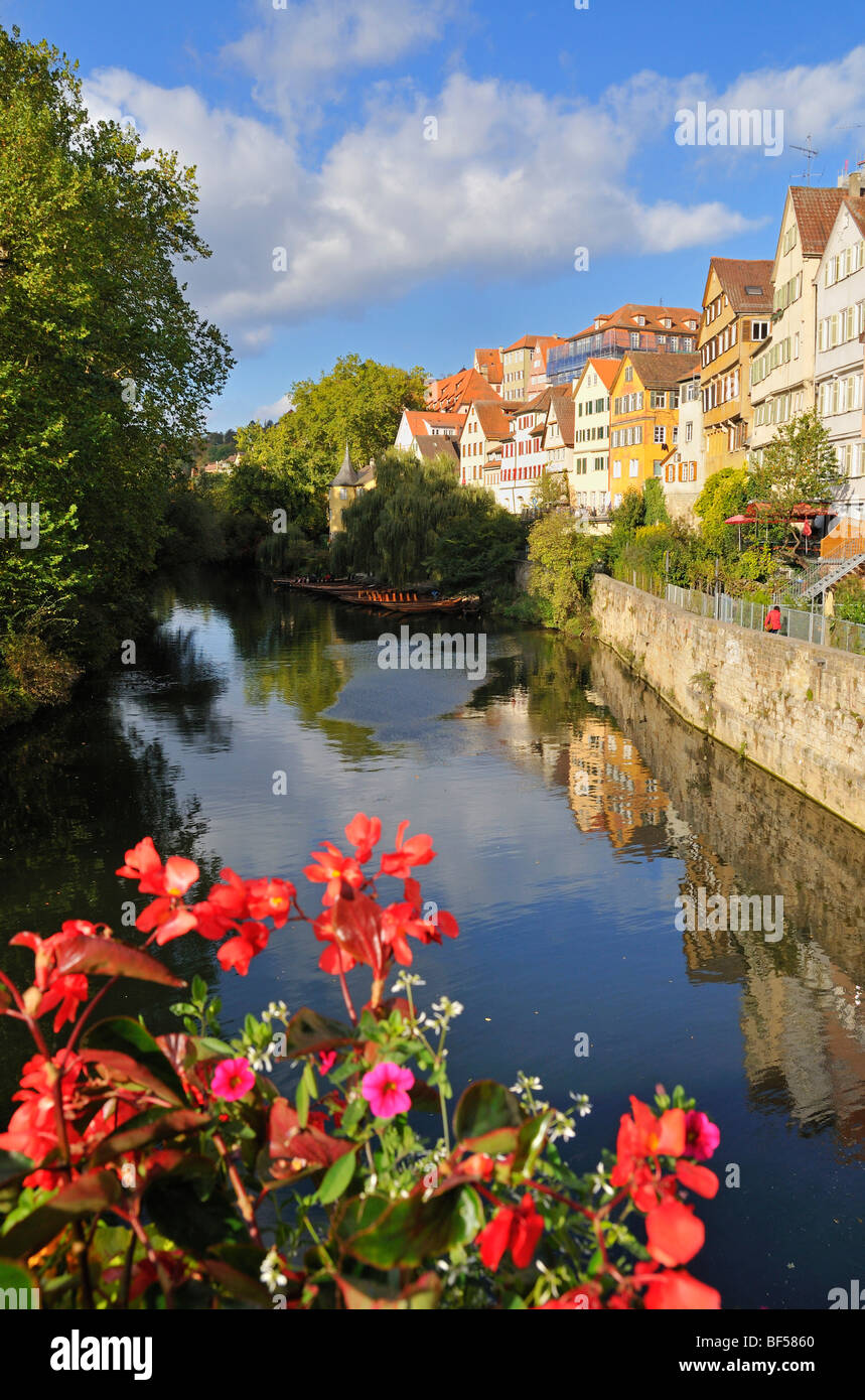 Neckar waterfront, Tuebingen, Baden-Wuerttemberg, Germany, Europe Stock ...