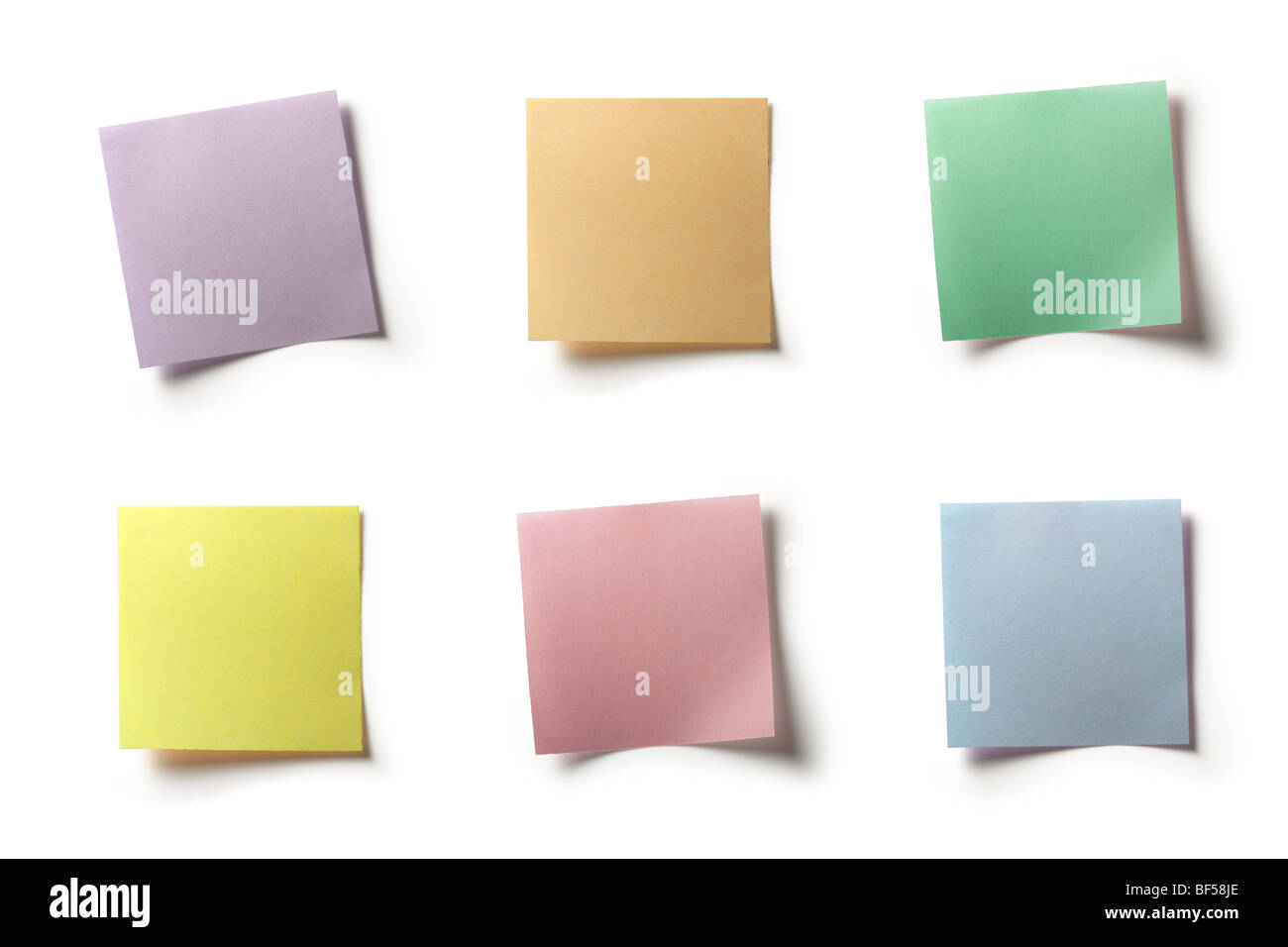 Full-size composite photo of various colored notes (pastel shades ...