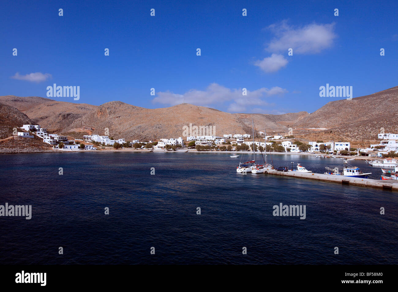 greece cyclades folegandros view of port from departing vessel Stock ...