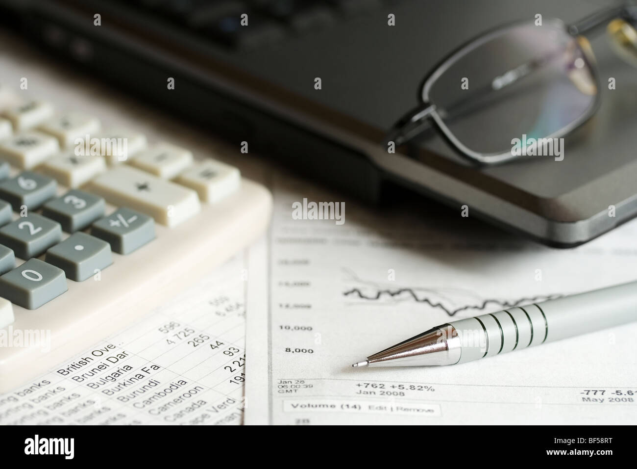 Analysis of stock market reports Stock Photo - Alamy