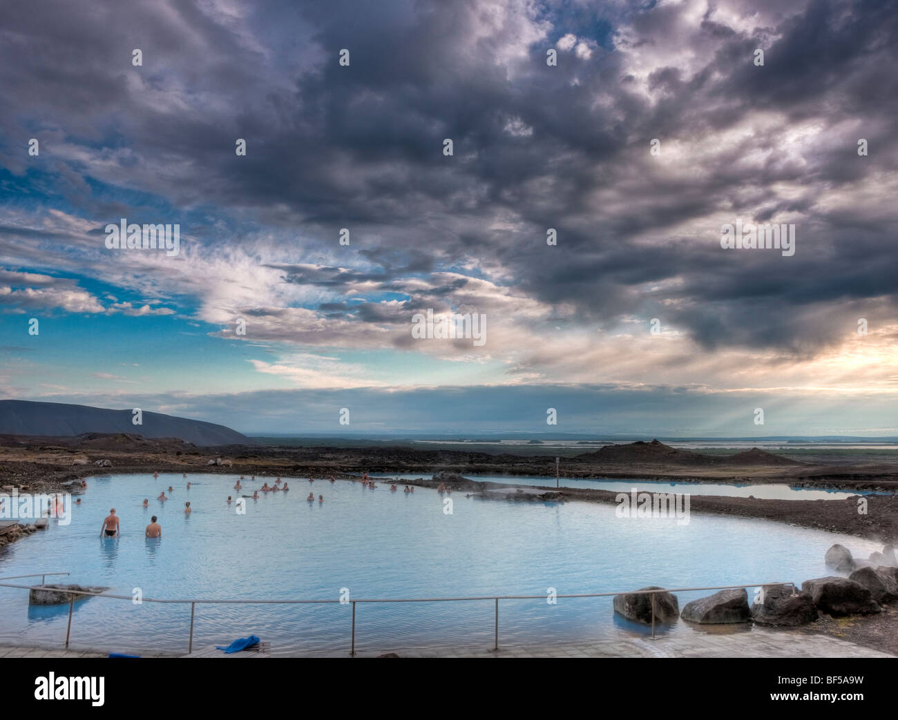 Myvatn Nature Baths, (Geothermal Hot Springs) Myvatn, Iceland Stock ...