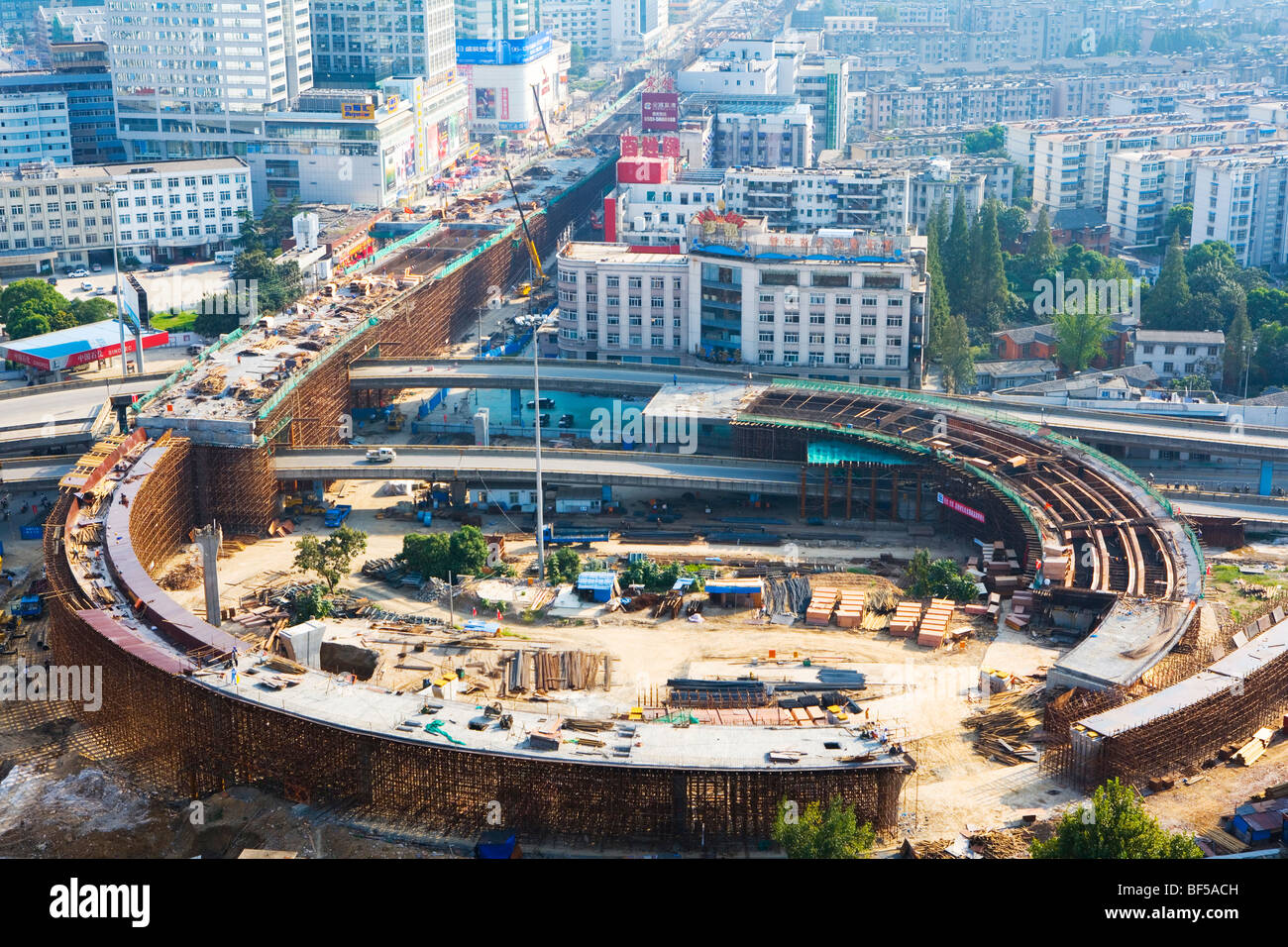 Construction site of a highway, Hefei, Anhui Province, China Stock ...