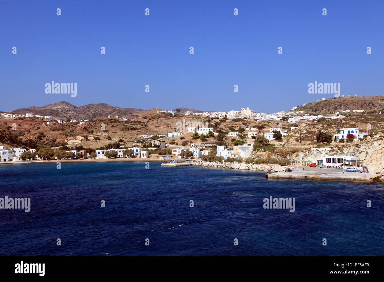 greece cyclades kimolos view of port from departing vessel Stock Photo ...