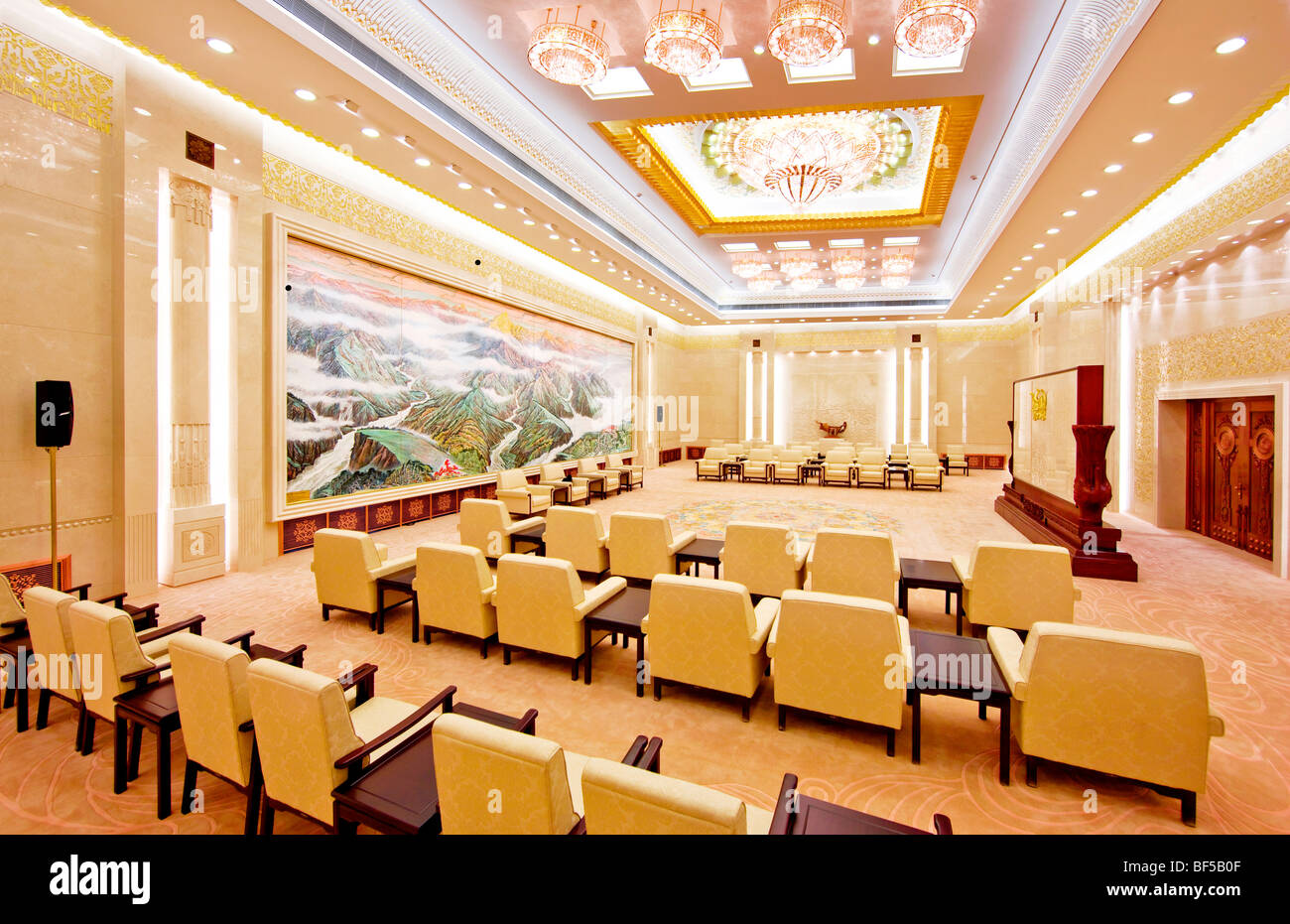 Conference room in Great Hall of the People, Beijing, China Stock Photo ...