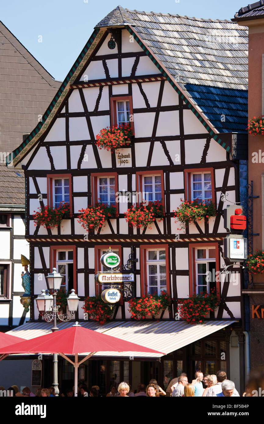 Half-timbered house on the market square in Ahrweiler, Bad Neuenahr ...
