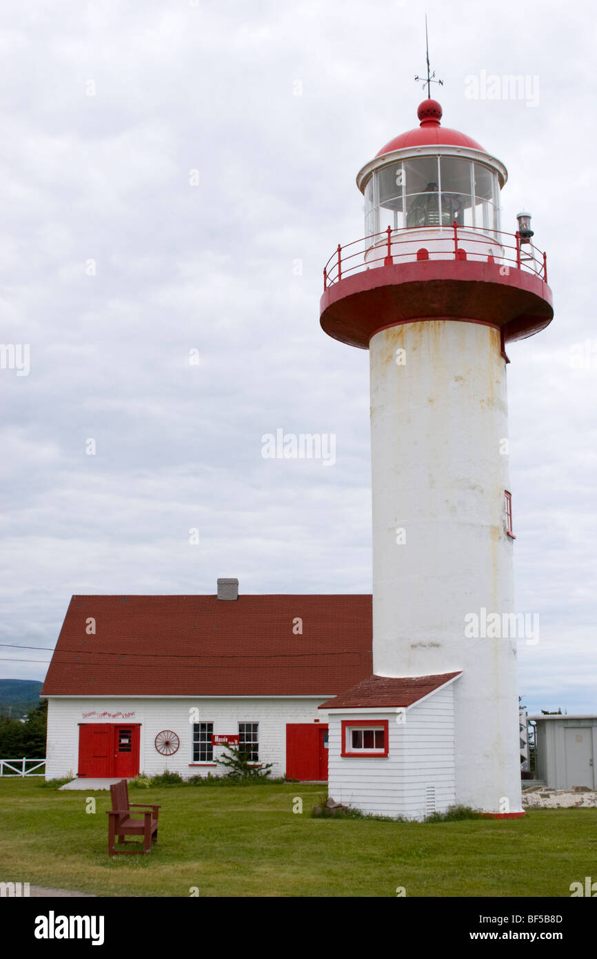 Lighthouse on the Saint Lawrence River in Quebec, Canada Stock Photo ...