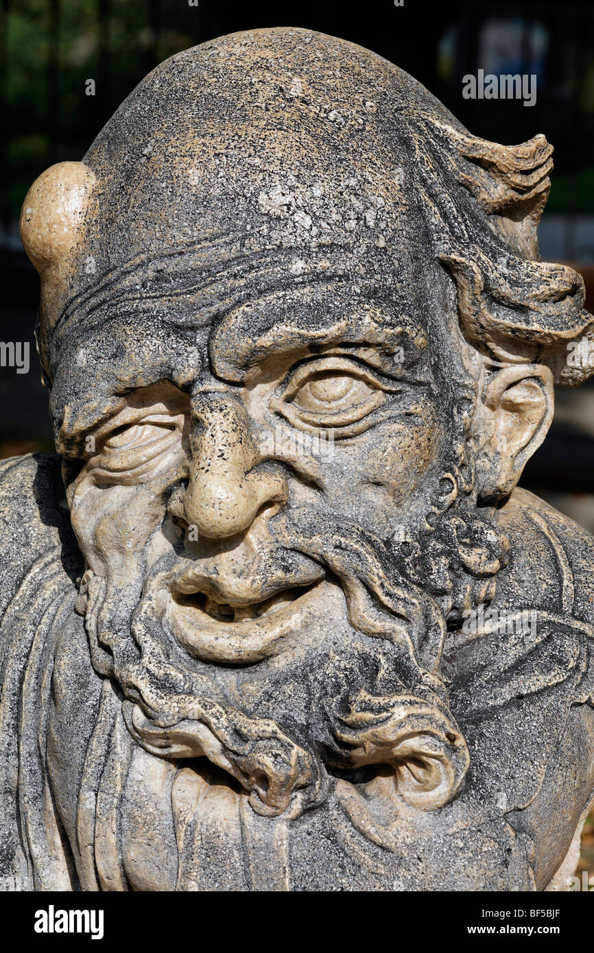 Bearded dwarf with a bump on the head, sculpture series of crippled ...