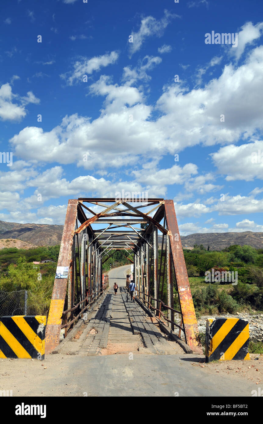 Old Bridge Across river in Cajabamba, Peru Stock Photo - Alamy