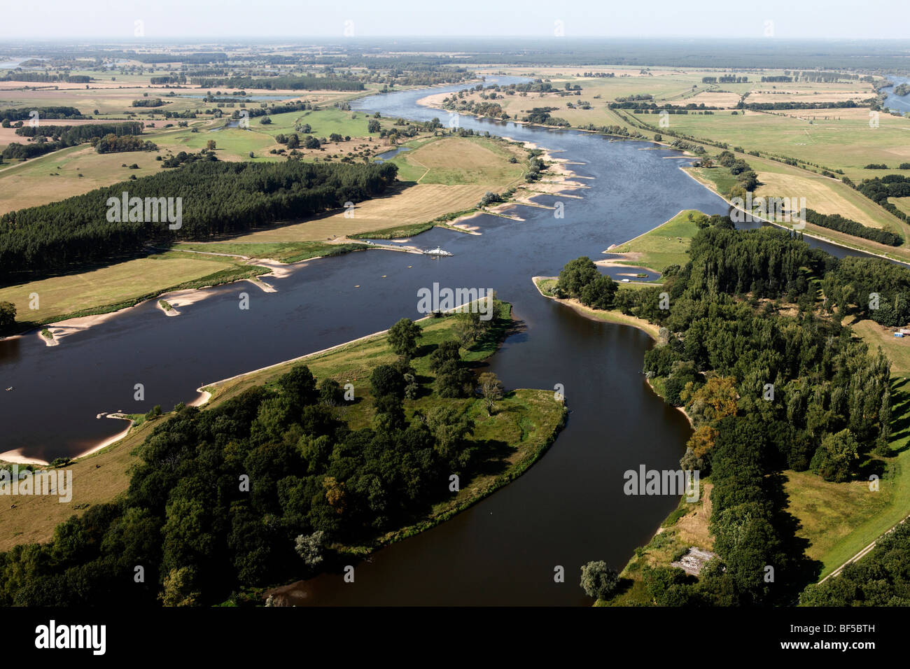 Aerial, river Elbe Stock Photo - Alamy