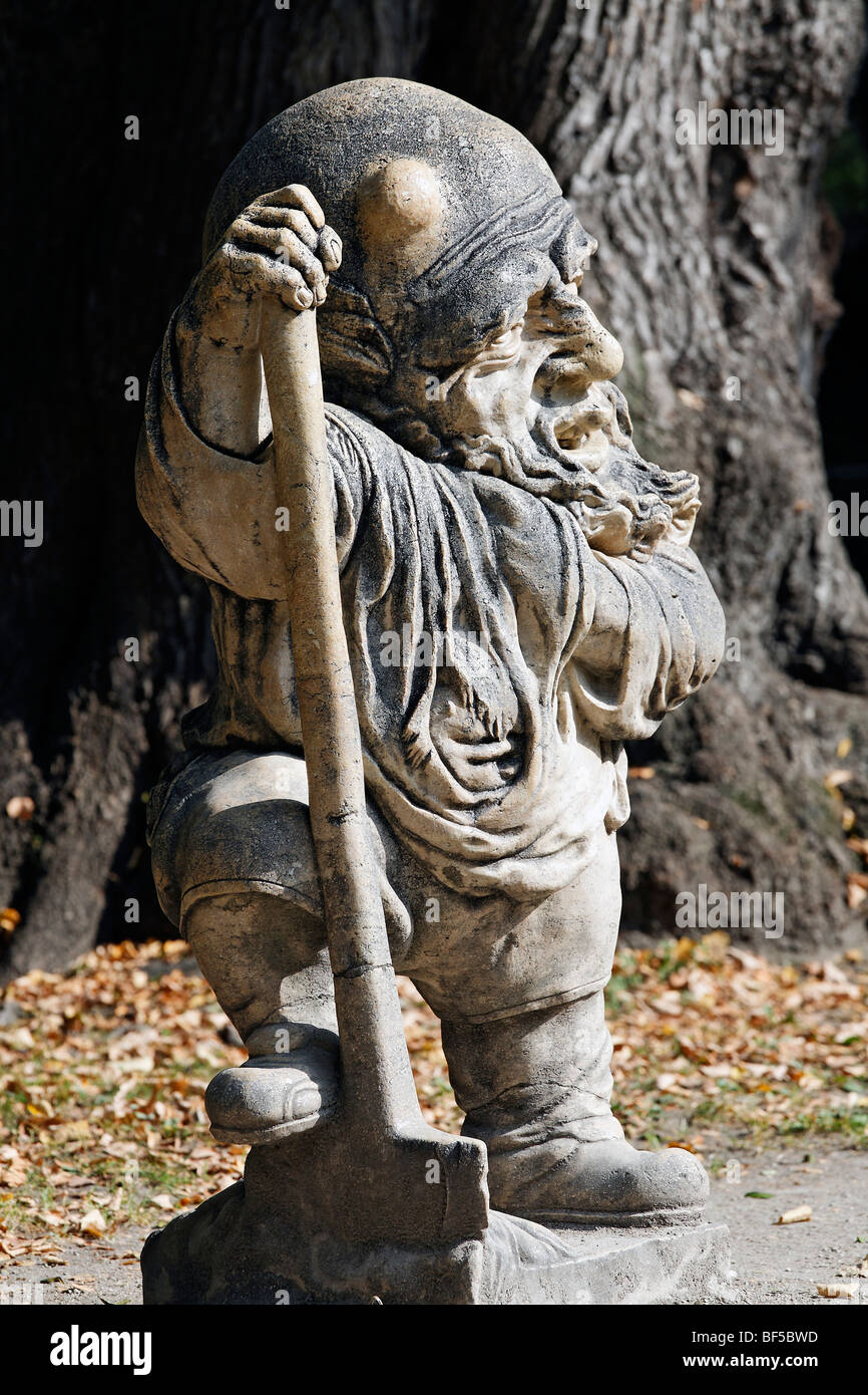 Bearded dwarf with a bump on the head, sculpture series of crippled ...