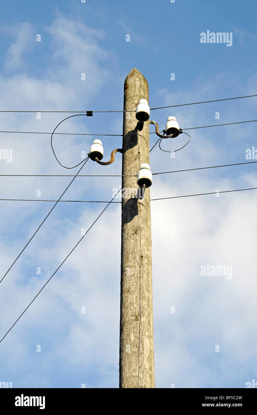 Old power lines, electric lines, open-air museum, Westphalian State ...