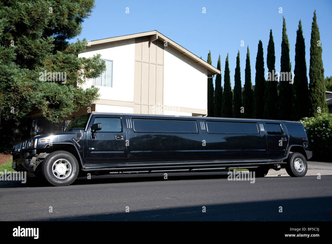 A Hummer stretch limo parked on street. Mountain View, California, USA ...