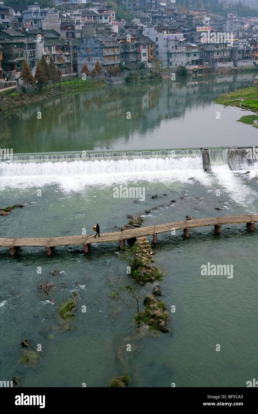Small village in Taohuayuan Scenic Spot, Changde, Hunan Province, China ...