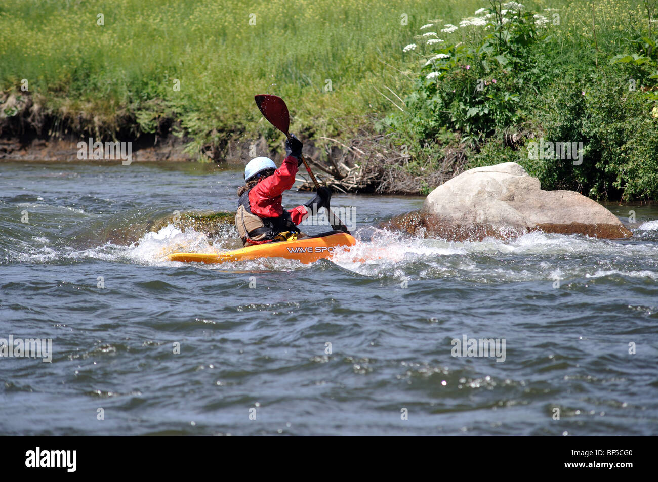 Whitewater kayaking in Boulder Canyon, Colorado Stock Photo - Alamy