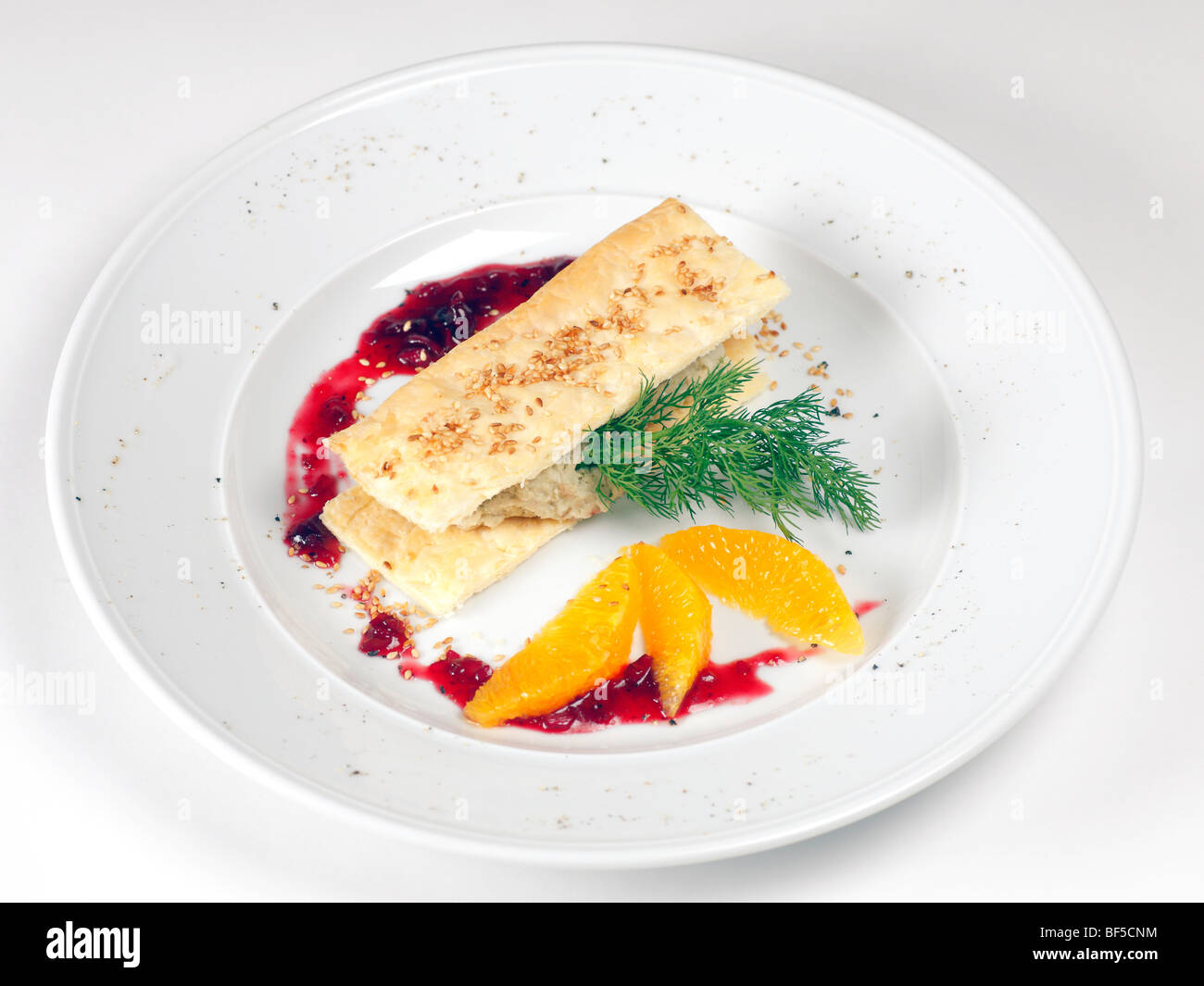 Smoked fish cream cake Stock Photo - Alamy