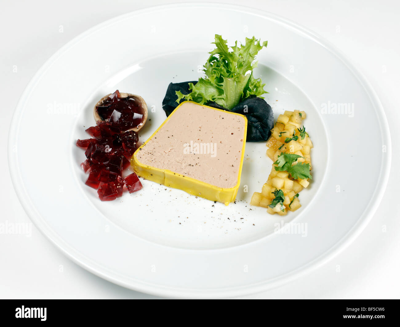 Chicken liver terrine with garnish Stock Photo - Alamy