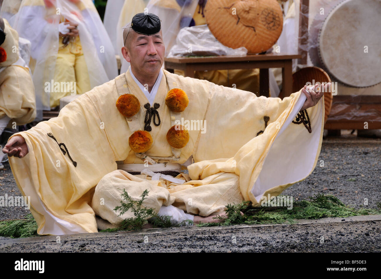 Yamabushi follower, mountain ascetics, Buddhist sect, priest invoking ...
