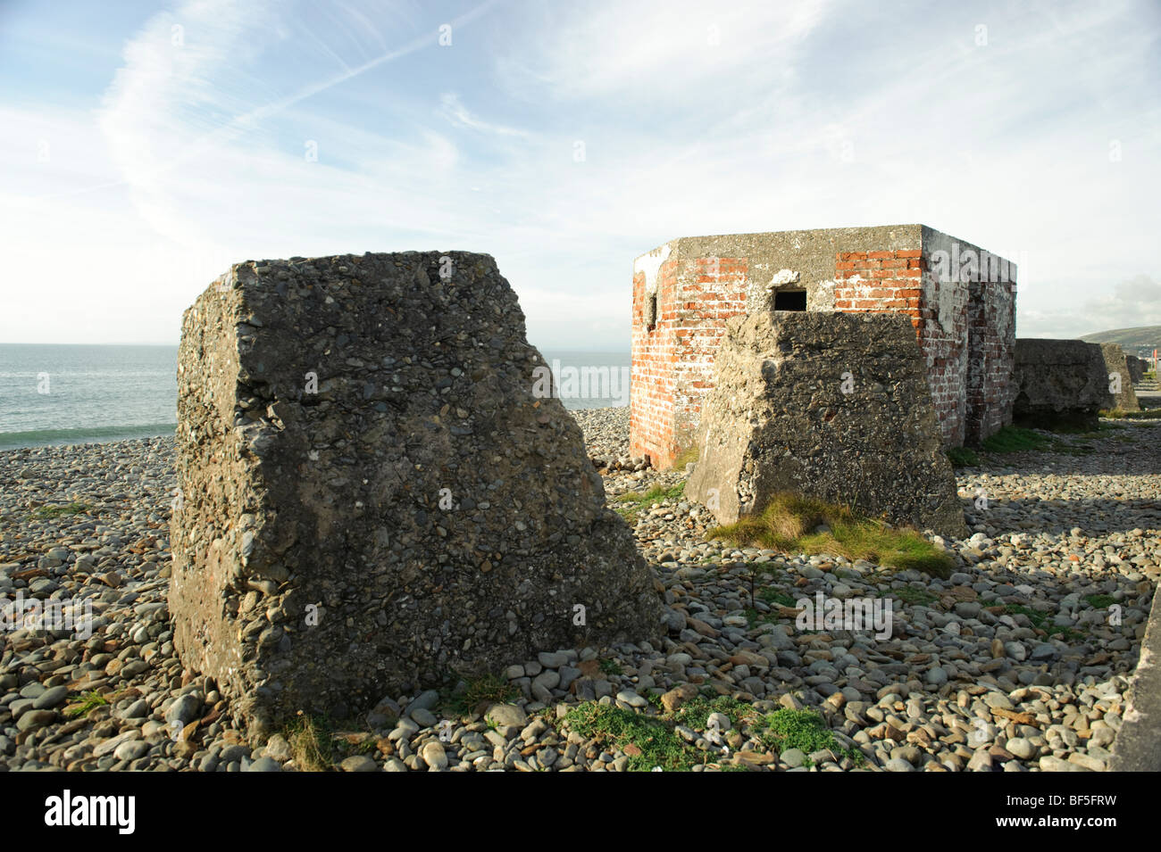 UK military history Second World war two old concrete anti-tank ...