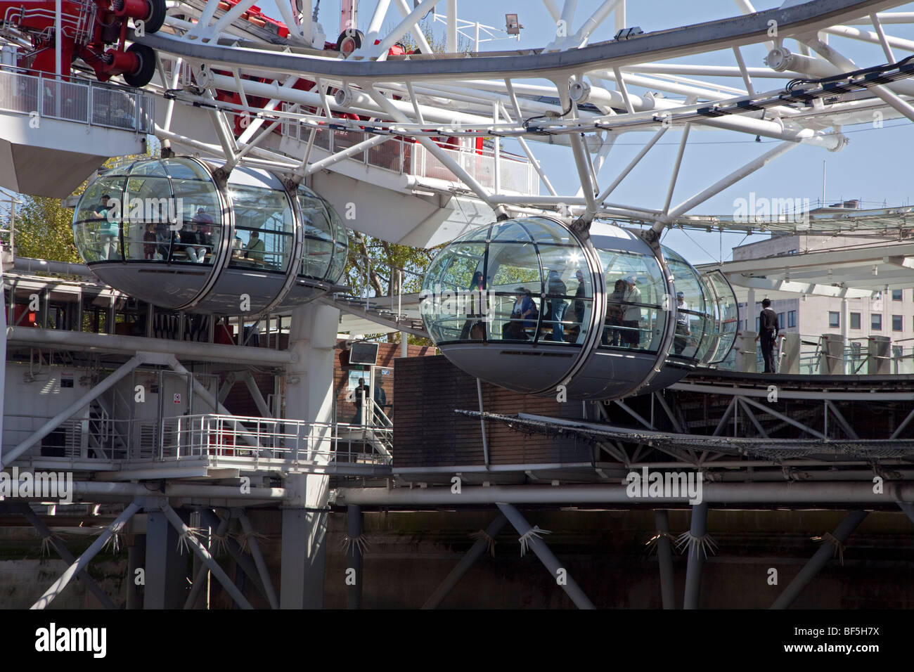 Loading Platform at the London Eye, Westminster, London, England Stock ...