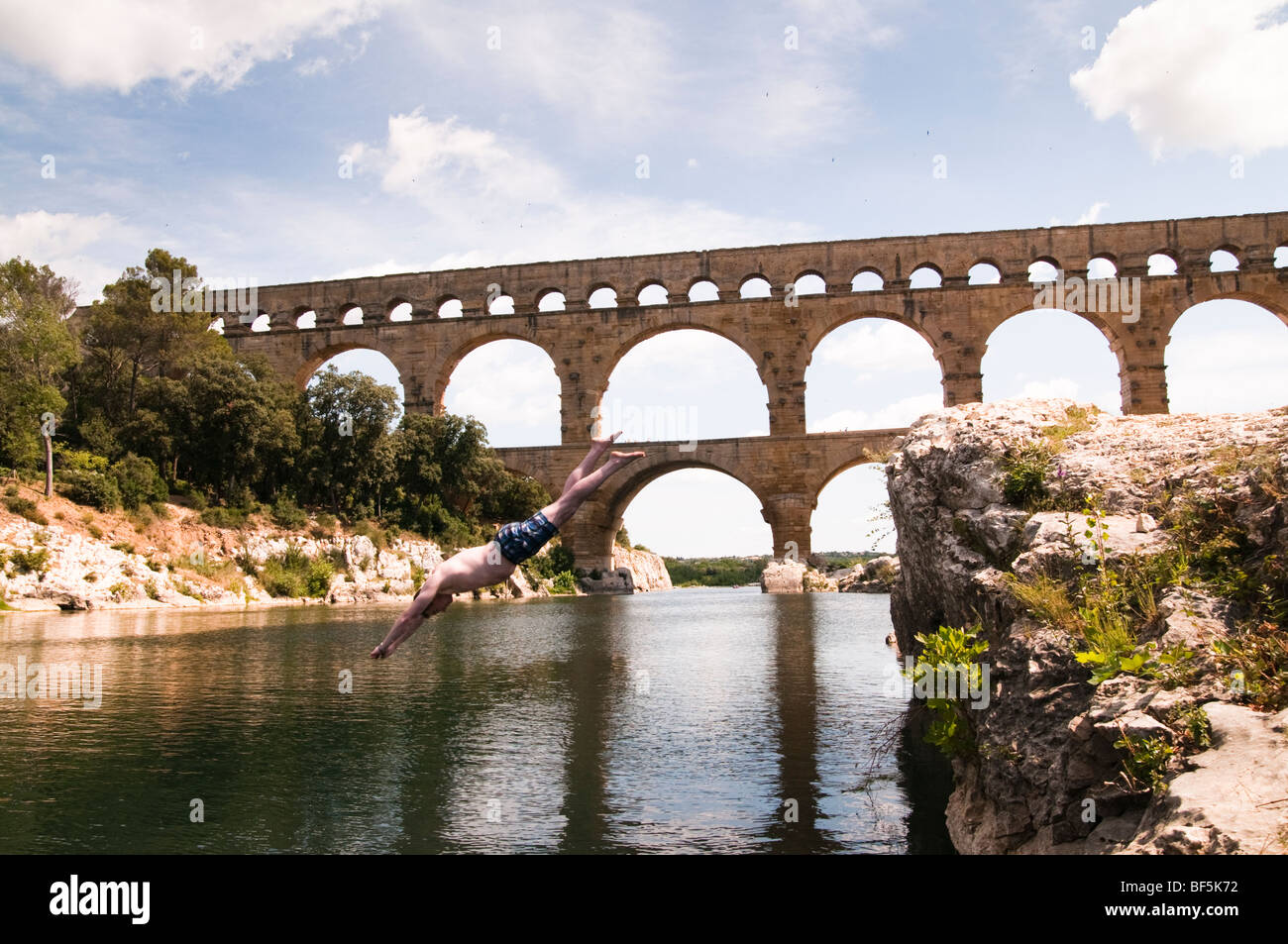 Pont du Gard, Roman Bridge, Languedoc-Roussillon, Southern France Stock ...