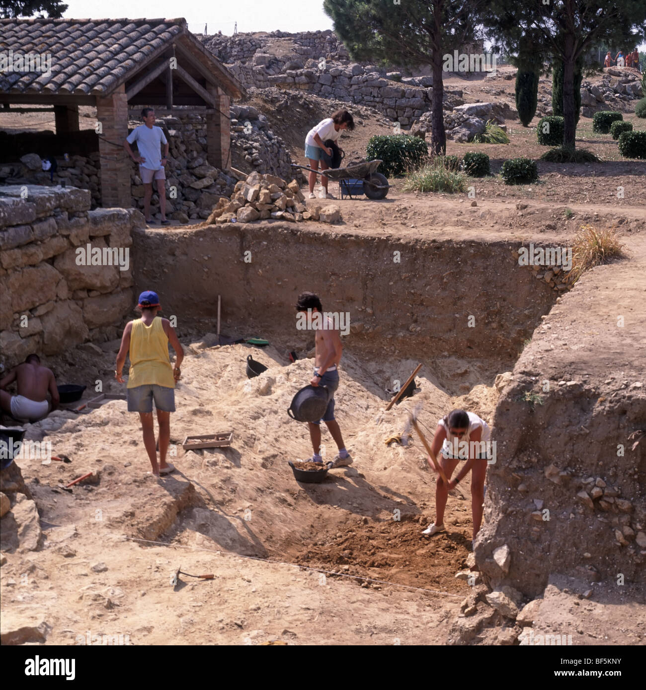 Archaeological dig in progress at Empuries site of early Greek and ...