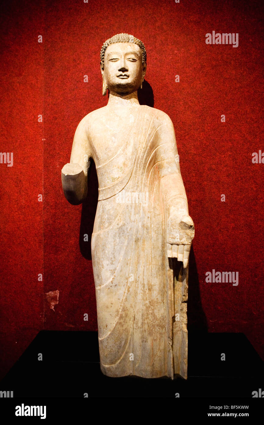 Buddha statue in Qingzhou Museum, Shandong Province, China Stock Photo ...