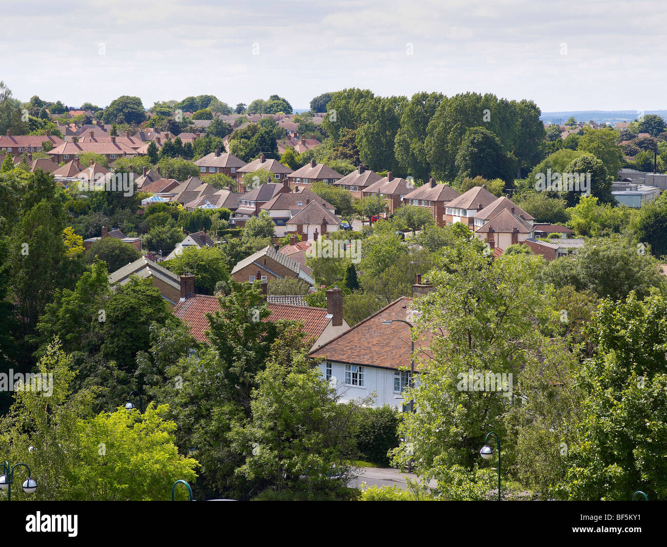 view across roof tops, Letchworth Garden City Stock Photo - Alamy