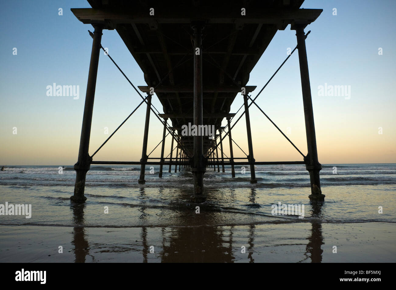 A view of Saltburn pier from the beach Stock Photo - Alamy