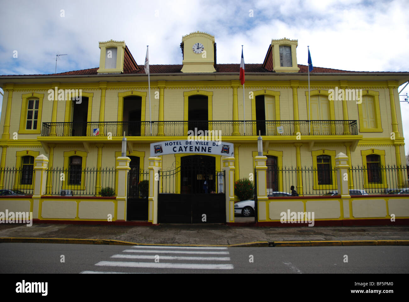 Cayenne Town's Hall front of Stock Photo - Alamy