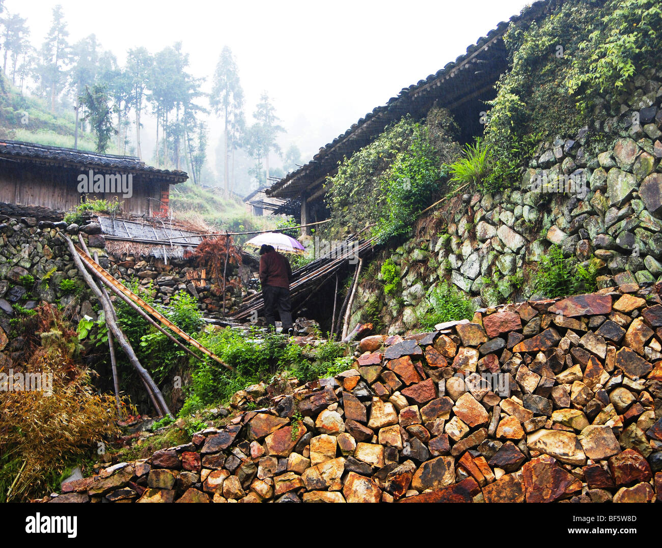 Stone built houses in Huanglin Ancient Village, Rui'an, Wenzhou ...