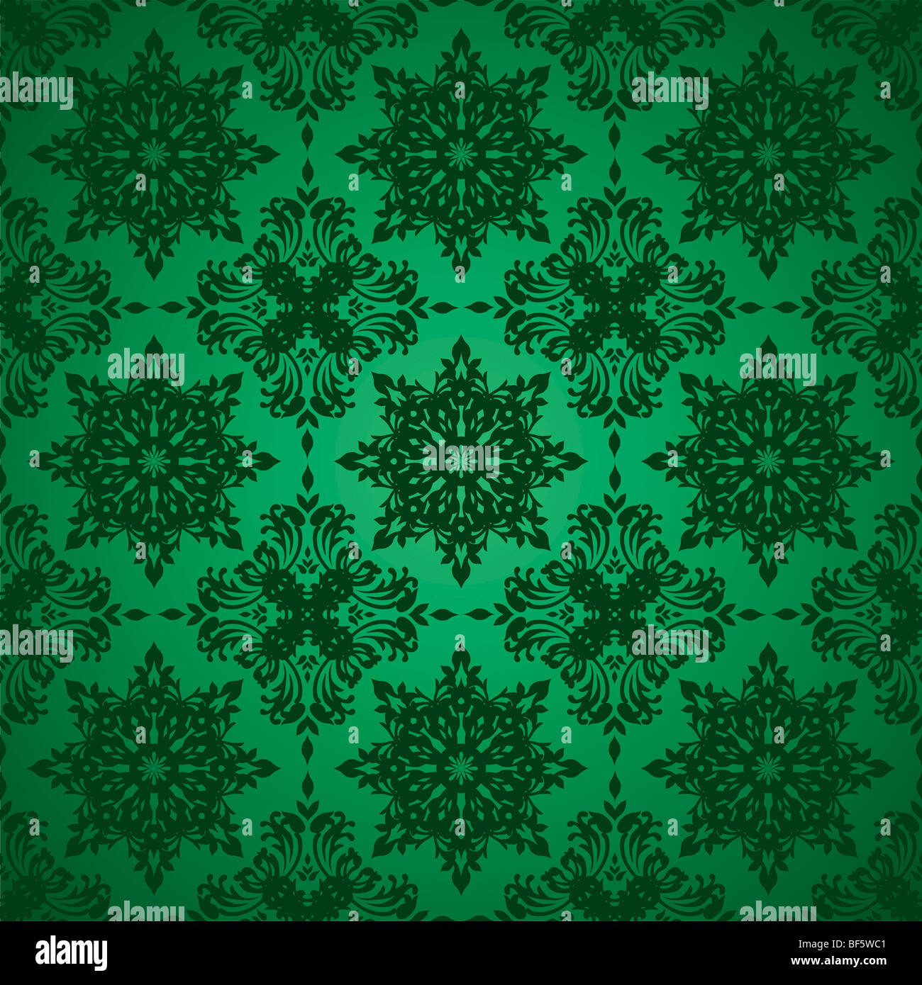 Shades of green seamless repeat background with floral design Stock ...