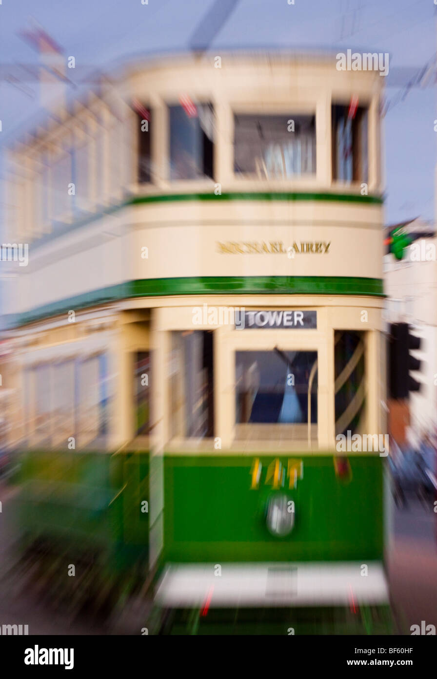 England, Lancashire, Blackpool. Preserved Blackpool 'Standard Double ...