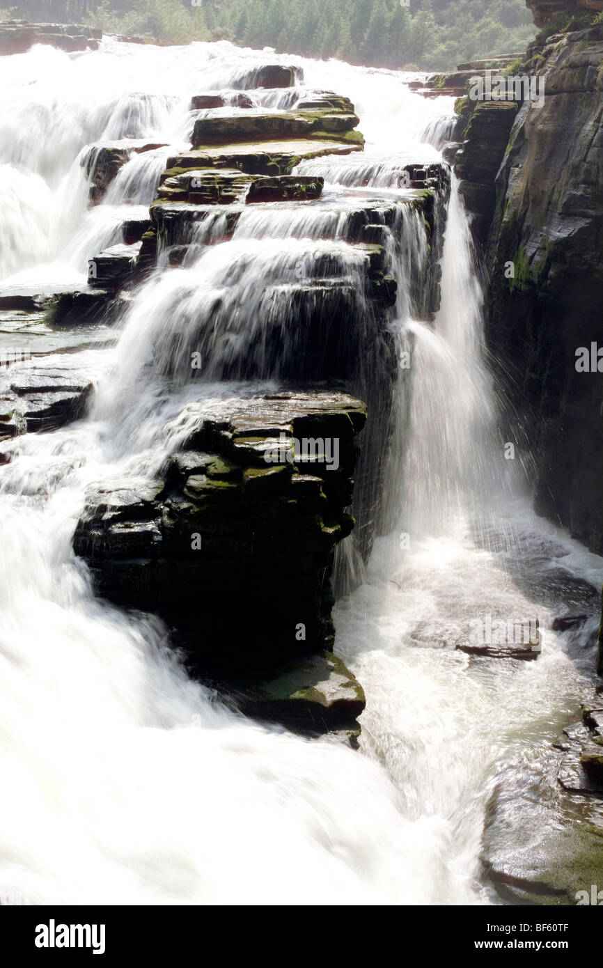 Creek flowing in Tenglong Cave Scenic Area, Lichuan City, Enshi Tujia ...