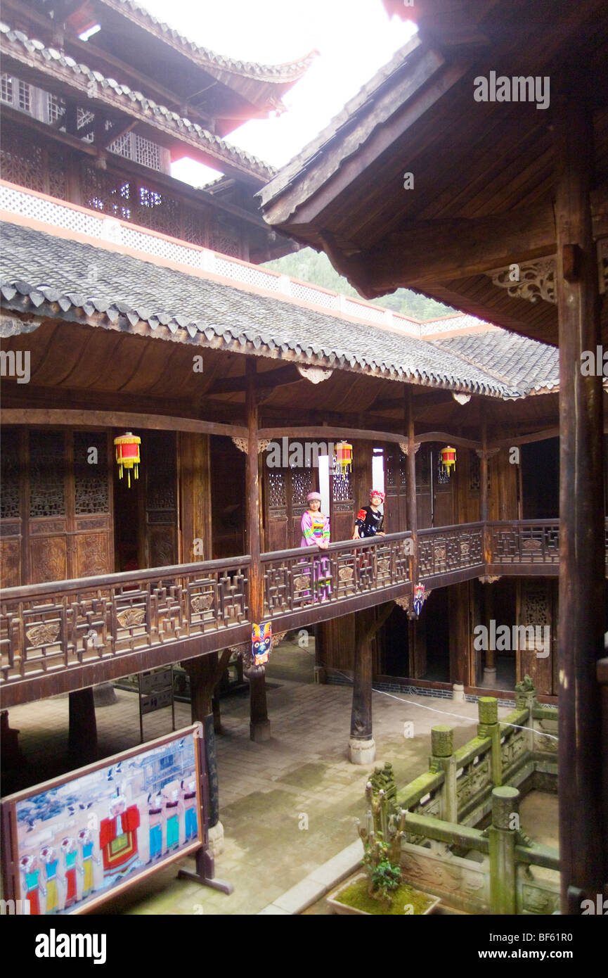 Tujia woman in traditional architecture, Tusi City, Enshi Tujia and ...