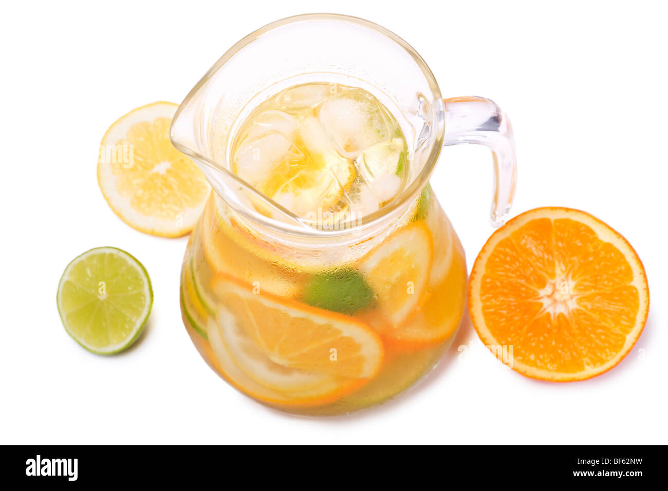 Citrus Ice Water. Lemon, lime, orange and carafe with citrus ice water ...