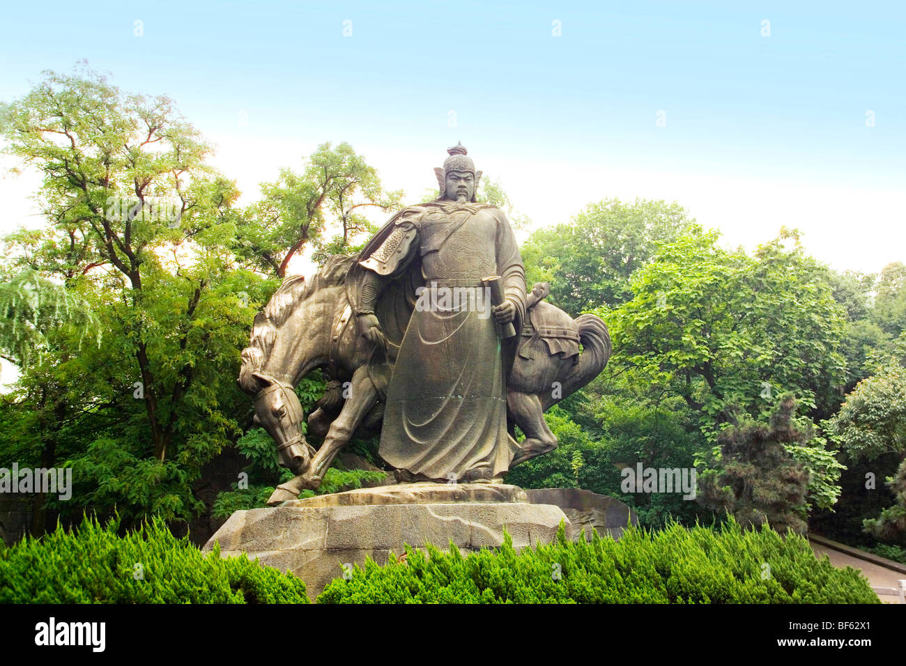 Yue Fei statue in Yellow Crane Tower Park, Wuhan City, Hubei, China ...